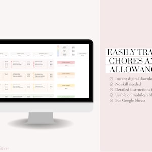 Google Sheets Family Chore Chart Template, Allowance Tracker, Digital ...