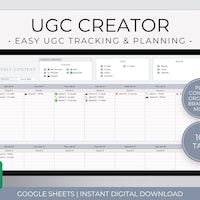 Influencer Collab Google Sheet Tracker, Spreadsheet Tracker for UGC ...