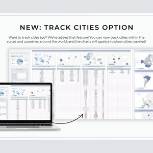 Travel Tracker Spreadsheet, Google Sheets Places Traveled Map, Digital ...