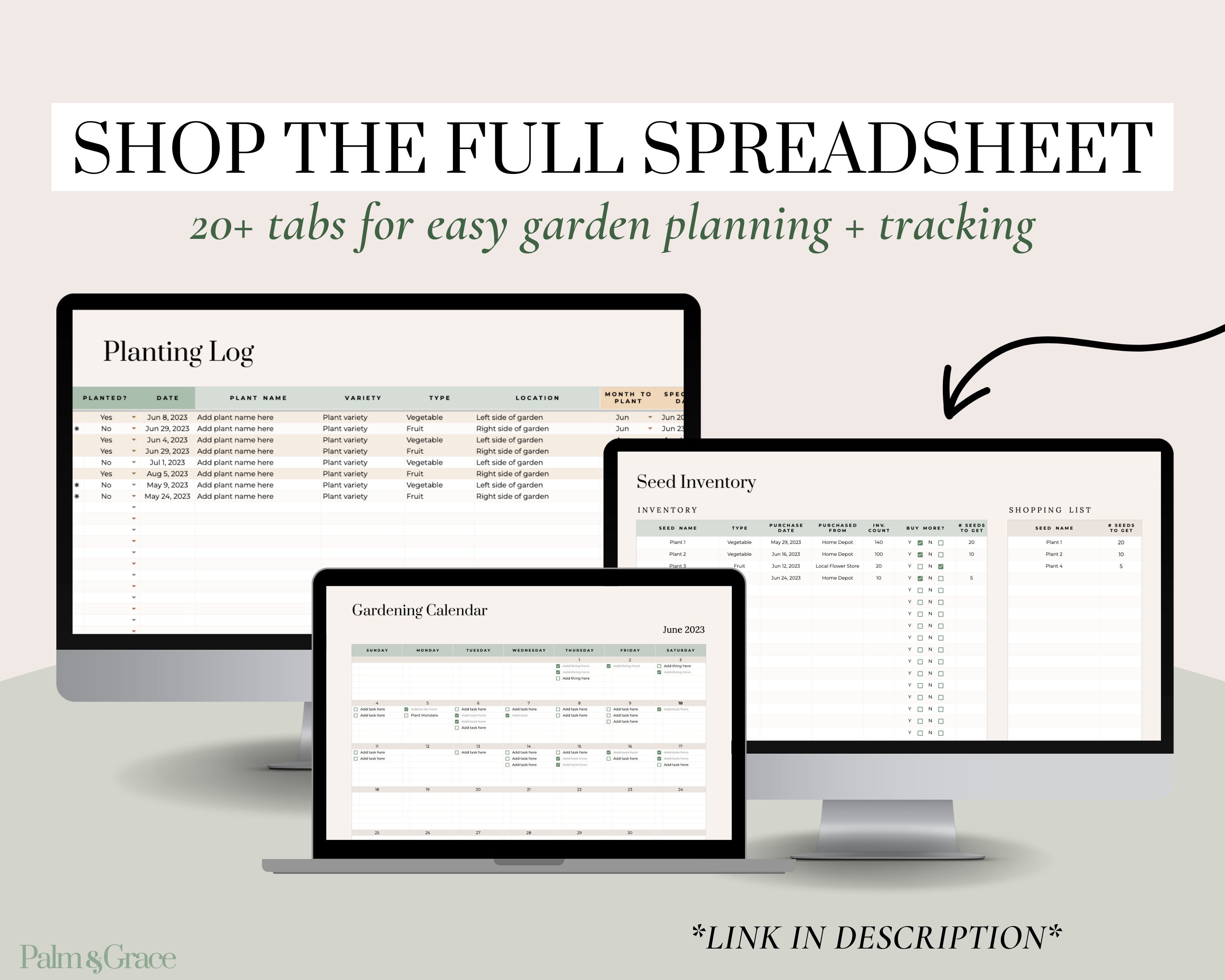 Plant Tracker Google Sheets, Plant Care Planner Google Sheets, Plant ...