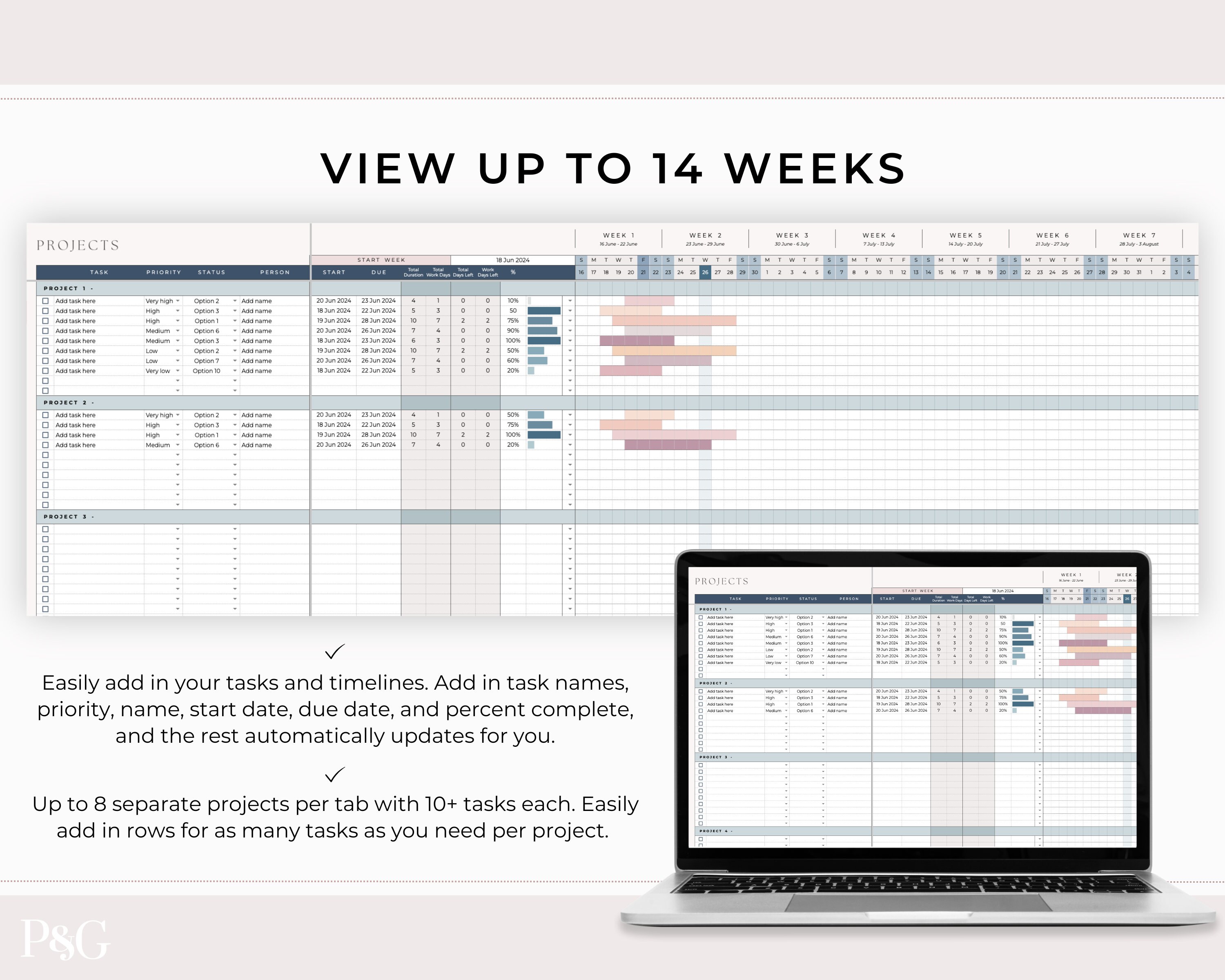 Gantt Chart Google Sheets Template, Google Sheets Project Management ...