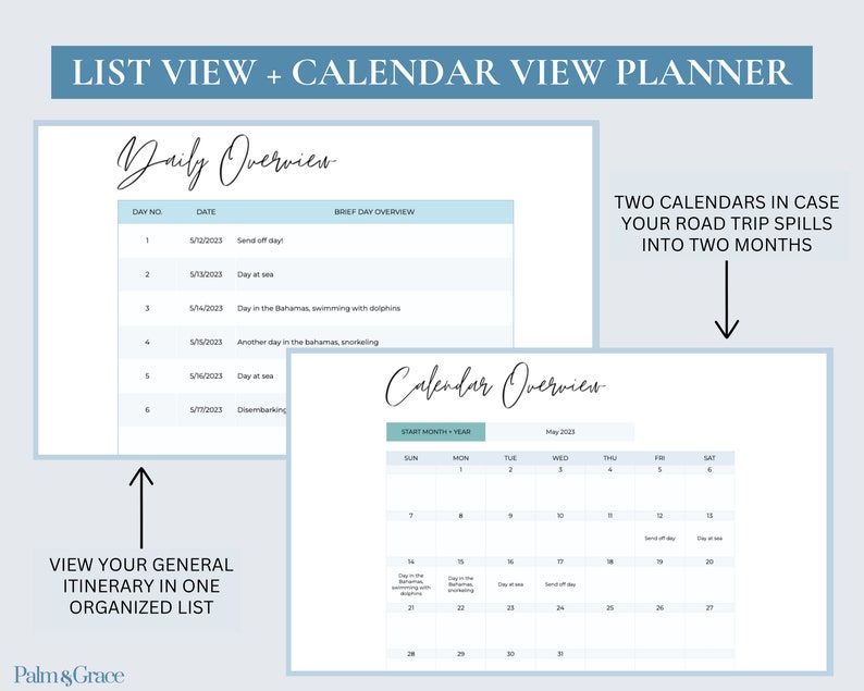 Digital Cruise Planner Spreadsheet, Cruise Packing List, Cruise ...