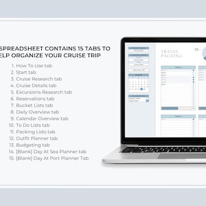 Digital Cruise Planner Spreadsheet, Cruise Packing List, Cruise ...