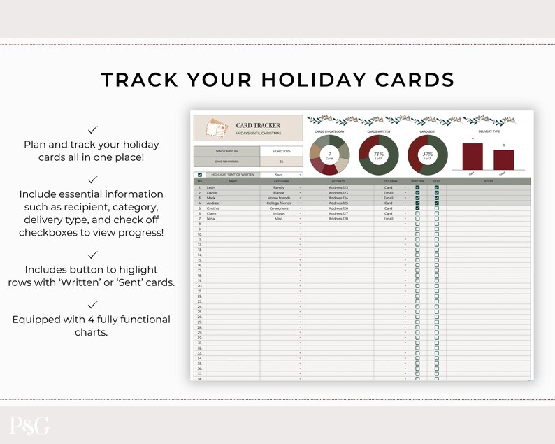 Christmas Gift Tracker Spreadsheet, Digital Christmas Planner ...