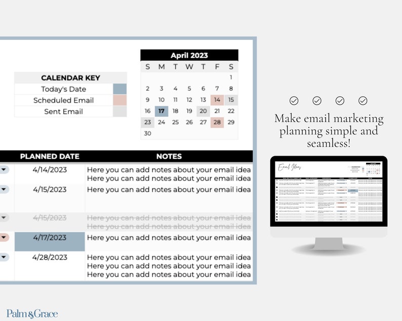 Email Marketing Planner Spreadsheet, Google Sheets Email Planner, Blog ...