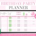 Birthday Party Planner Google Sheets, Digital Party Plan, Birthday ...