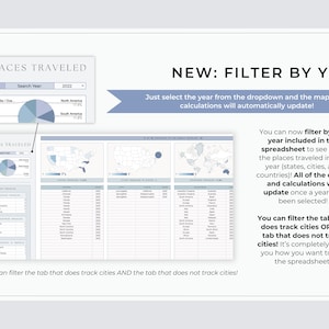 Travel Tracker Spreadsheet, Google Sheets Places Traveled Map, Digital ...