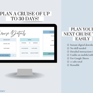 Digital Cruise Planner Spreadsheet, Cruise Packing List, Cruise ...