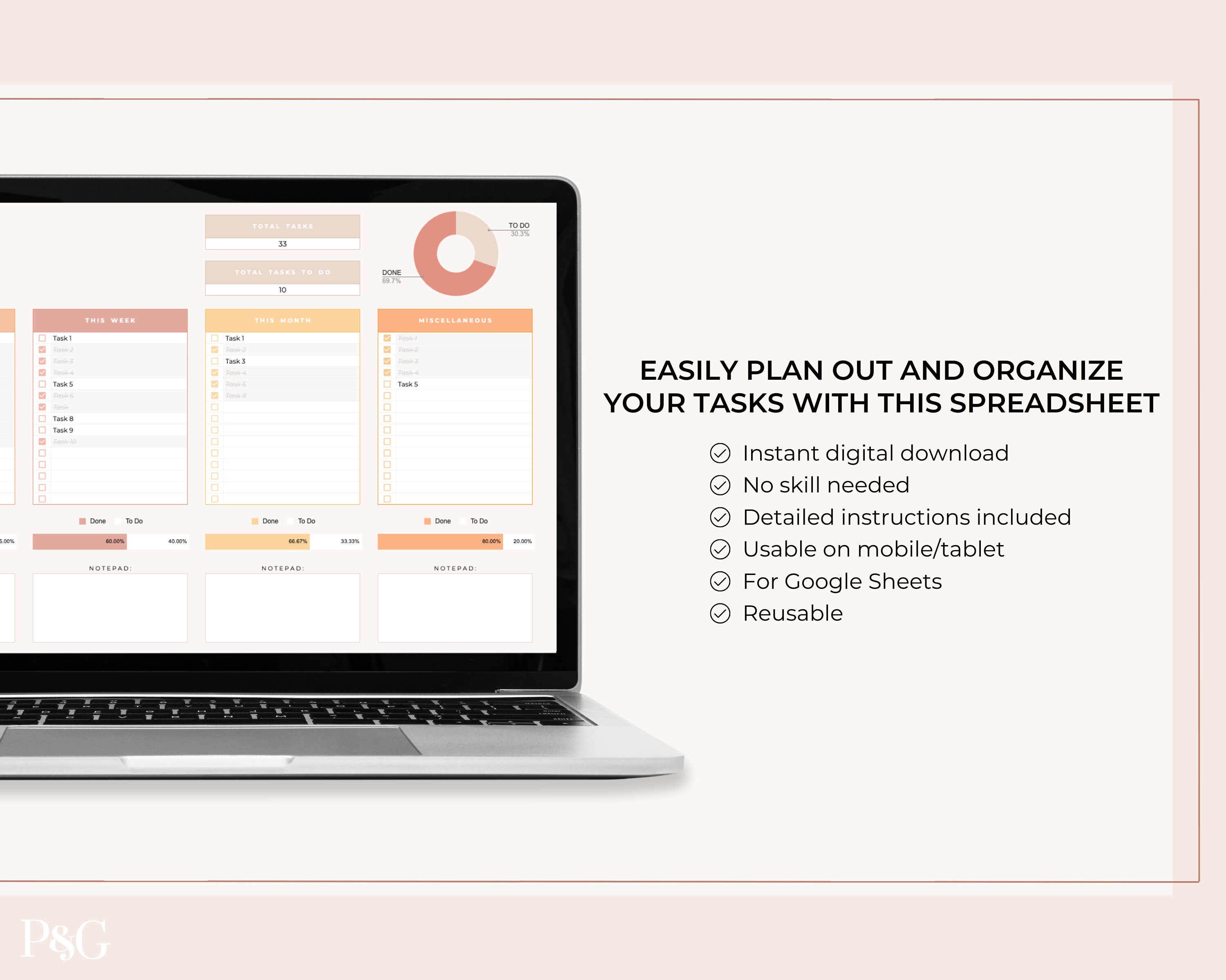Digital to Do List Google Sheets, Editable to Do List Spreadsheet, Task ...