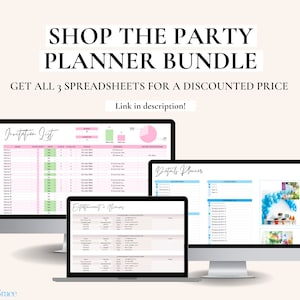 Digital Party Planning Spreadsheet, Google Sheets Birthday Party ...