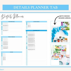 Digital Party Planning Spreadsheet, Google Sheets Birthday Party ...