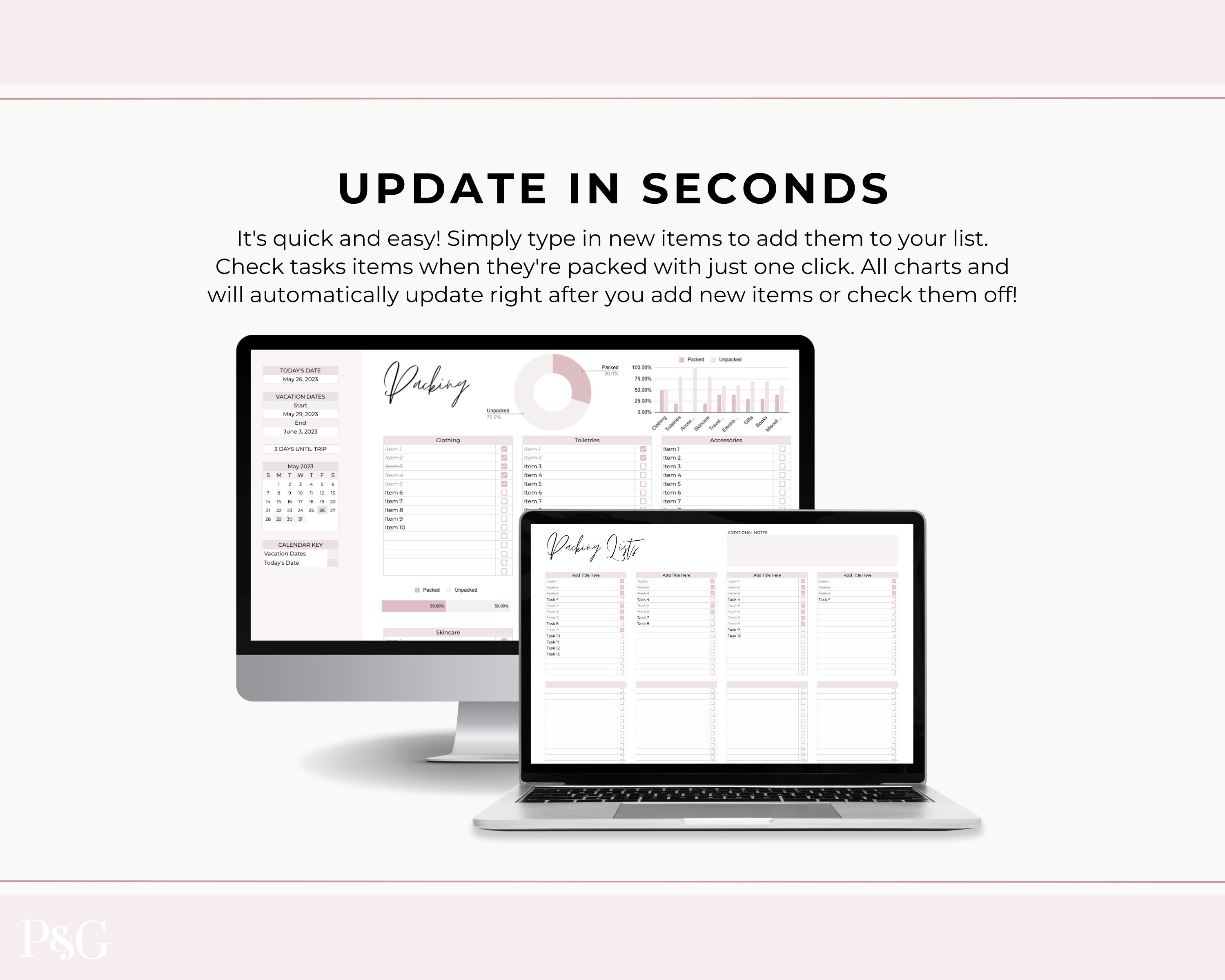 Packing List Spreadsheet Template, Editable Packing Checklist, Vacation ...