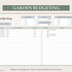 Garden Planner and Log Spreadsheet, Gardening Planner Google Sheets ...