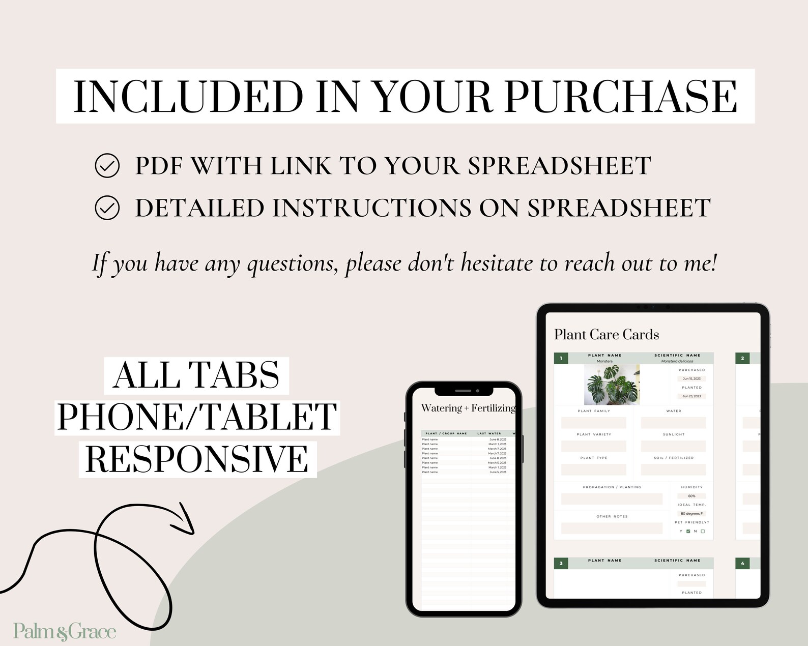 Plant Tracker Google Sheets, Plant Care Planner Google Sheets, Plant ...