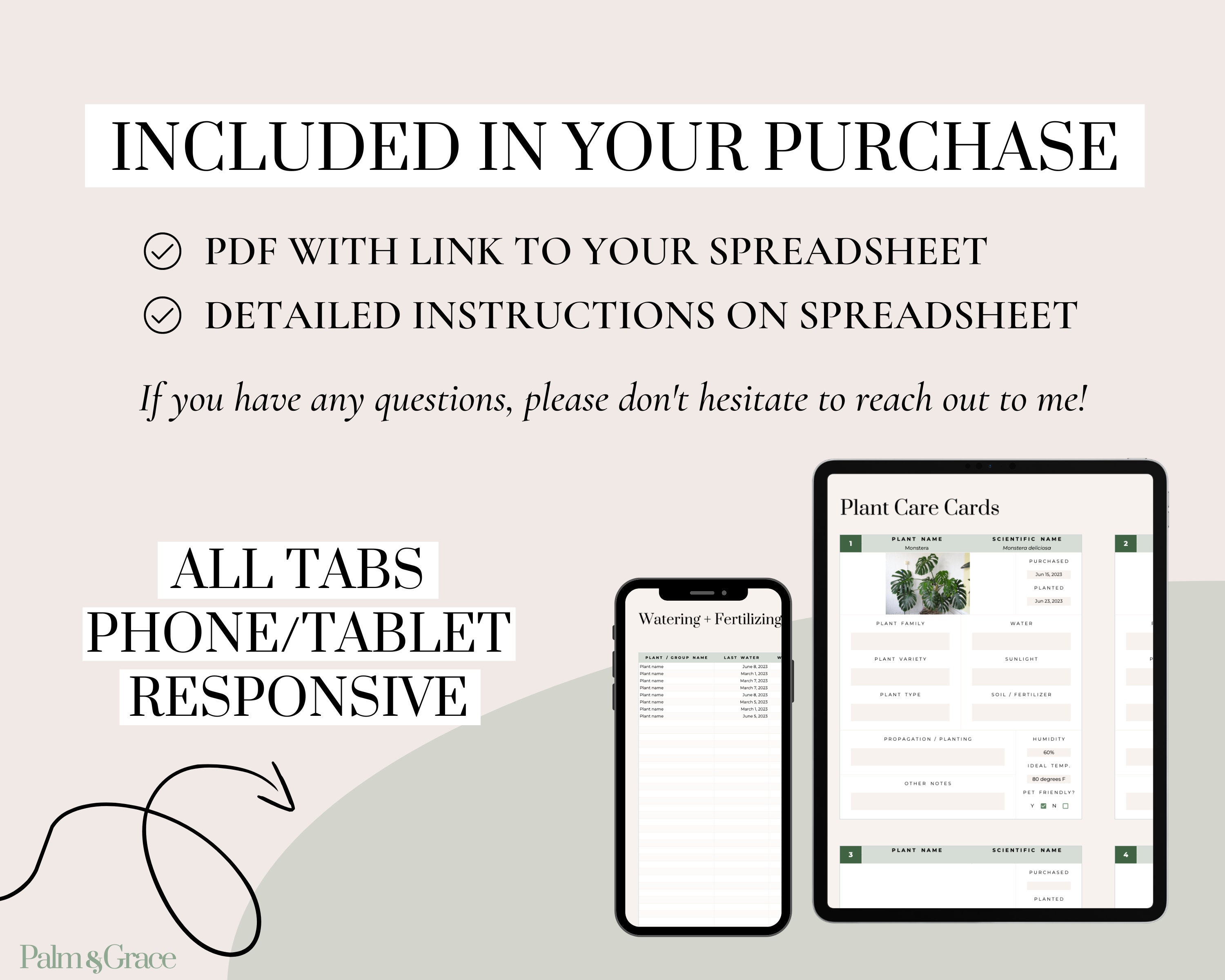 Plant Tracker Google Sheets, Plant Care Planner Google Sheets, Plant ...
