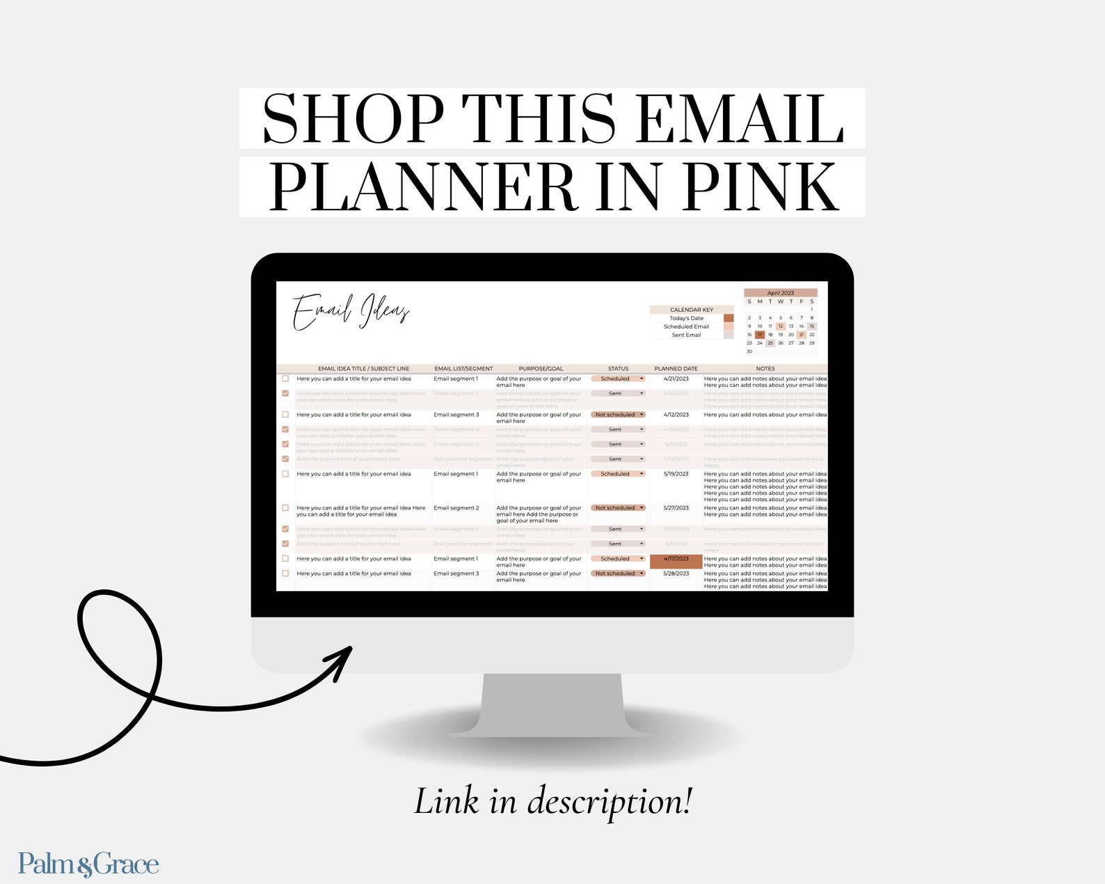 Email Marketing Planner Spreadsheet, Google Sheets Email Planner, Blog ...