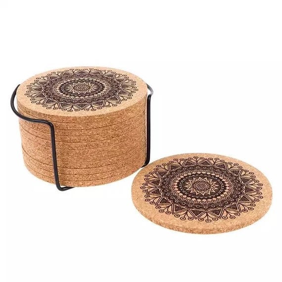 Mandala Design Wooden Coasters Set of 12 - Etsy