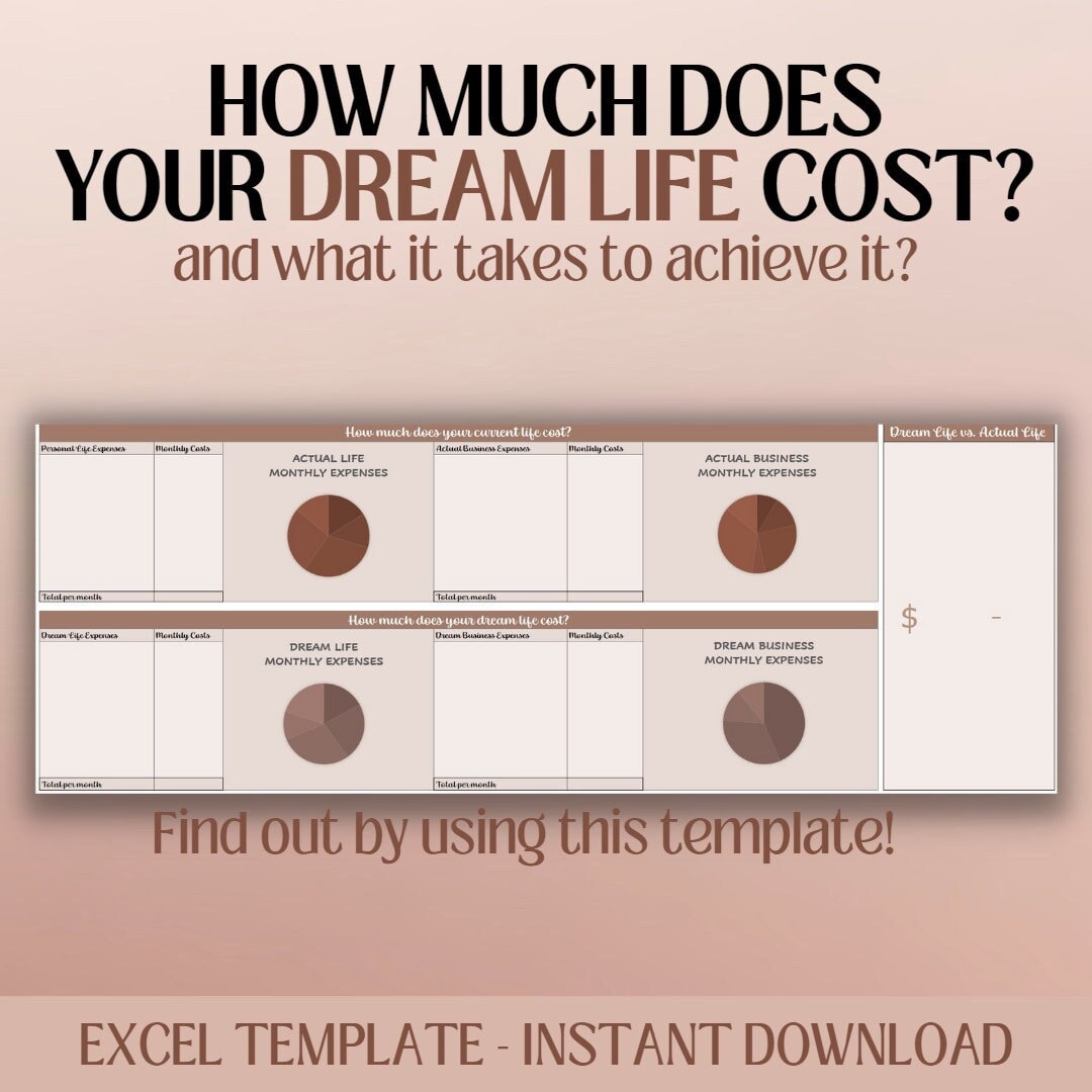 EXCEL Dream Life Planner I Financial Planner I Life Planner I Business ...