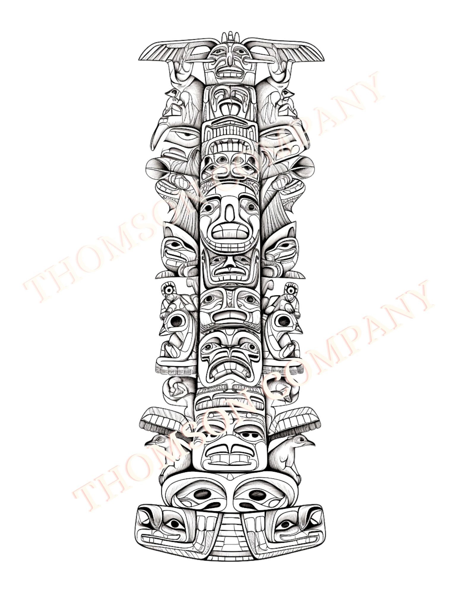 Native American Totem Pole Coloring Pages