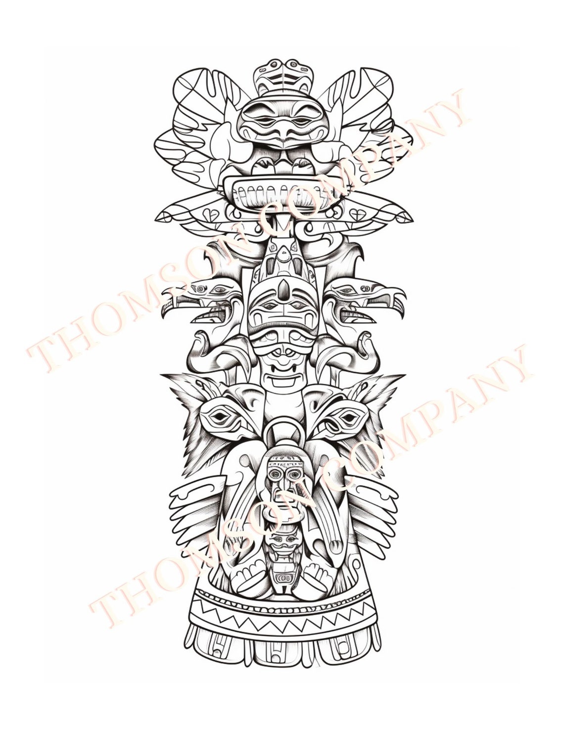 10 Intricate Native American Totem Pole Coloring Pages to De-stress and ...