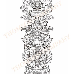 10 Intricate Native American Totem Pole Coloring Pages to De-stress and ...