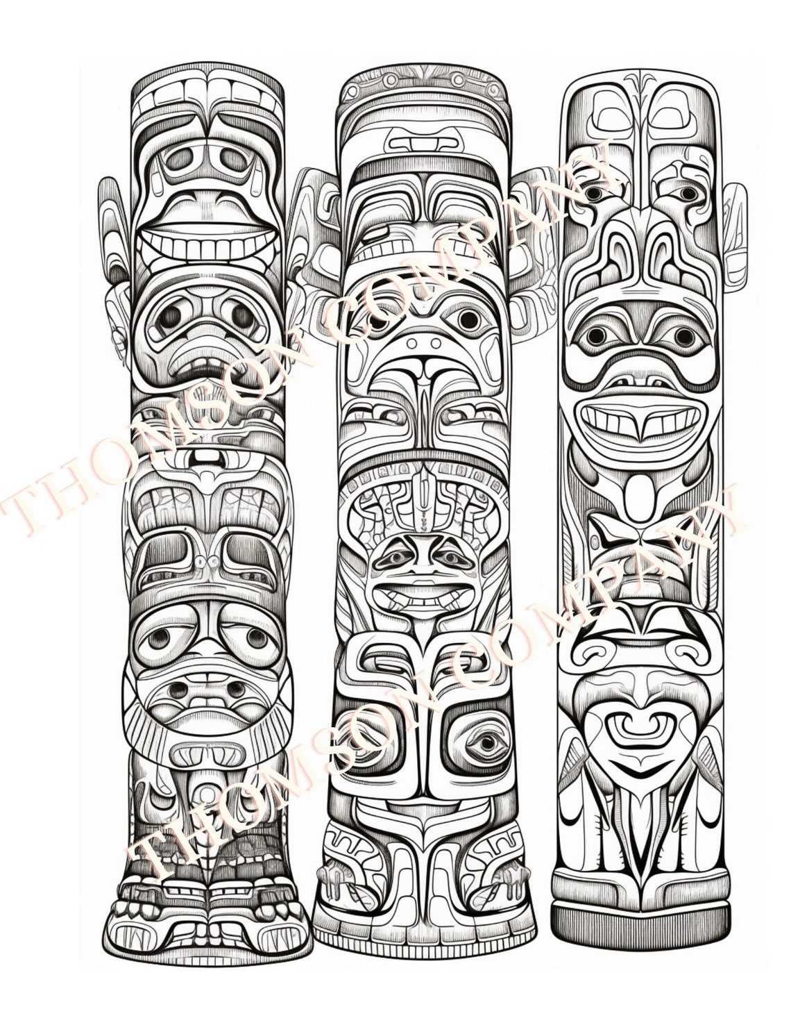 10 Intricate Native American Totem Pole Coloring Pages to De-stress and ...