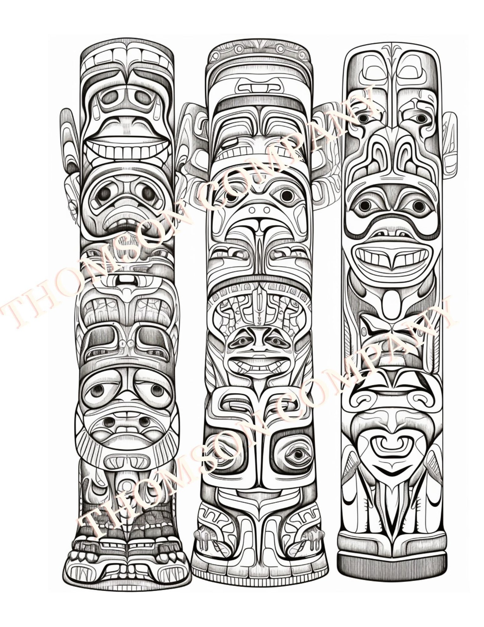 10 Intricate Native American Totem Pole Coloring Pages to De-stress and ...