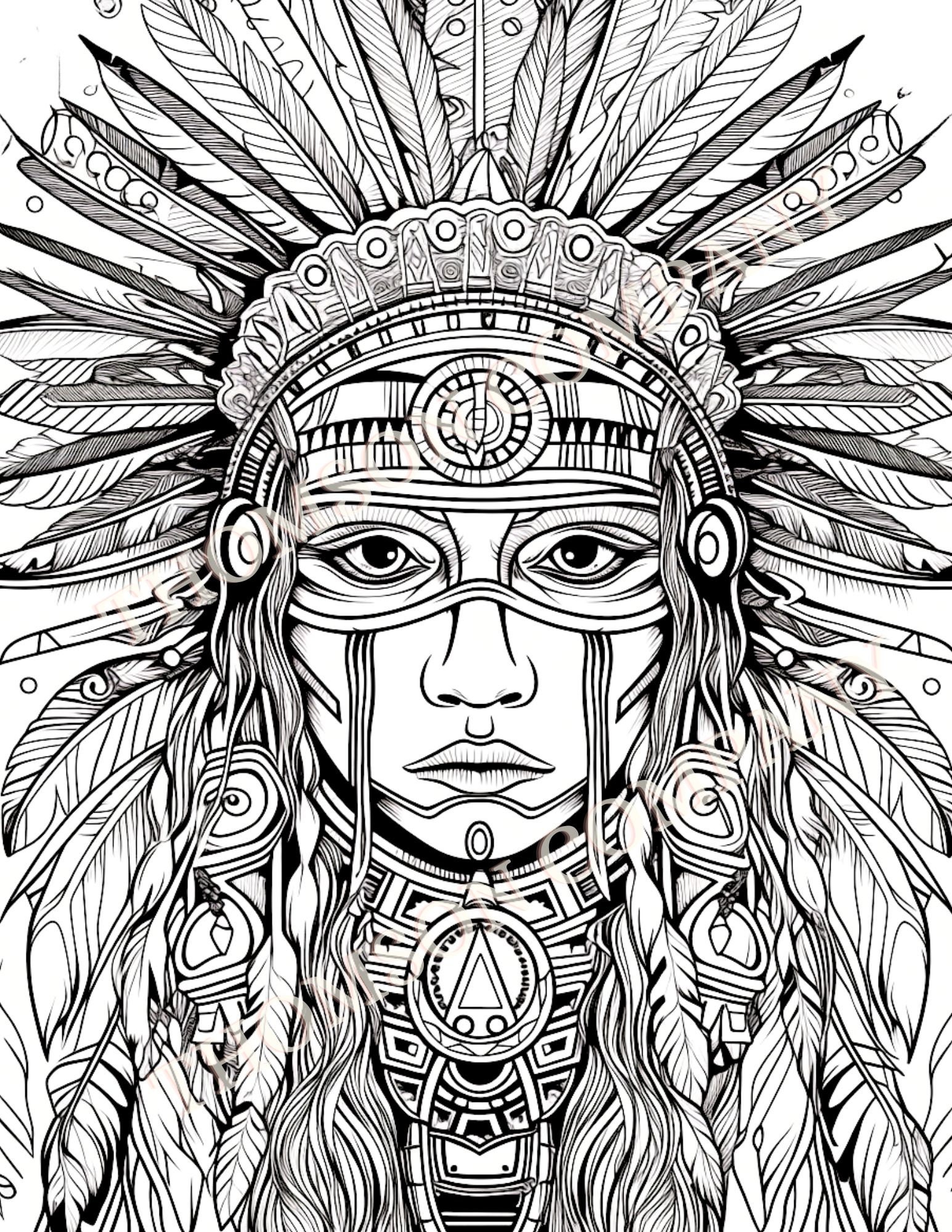 58 Grayscale the Ultimate Native American Adult Coloring Pages ...