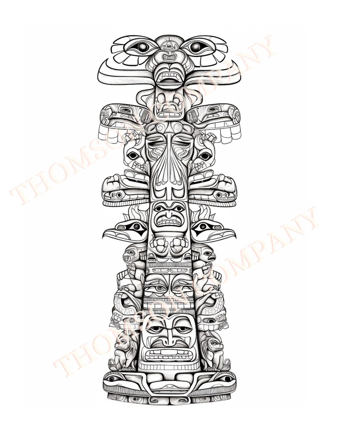 10 Intricate Native American Totem Pole Coloring Pages to De-stress and ...