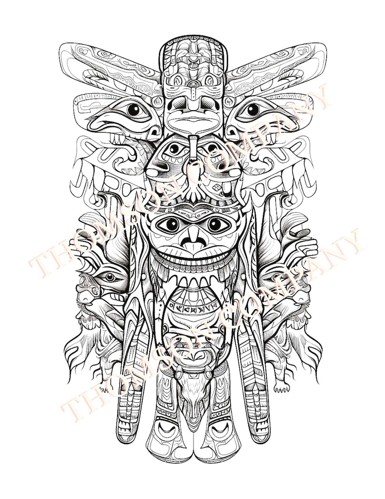 10 Intricate Native American Totem Pole Coloring Pages to De-stress and ...