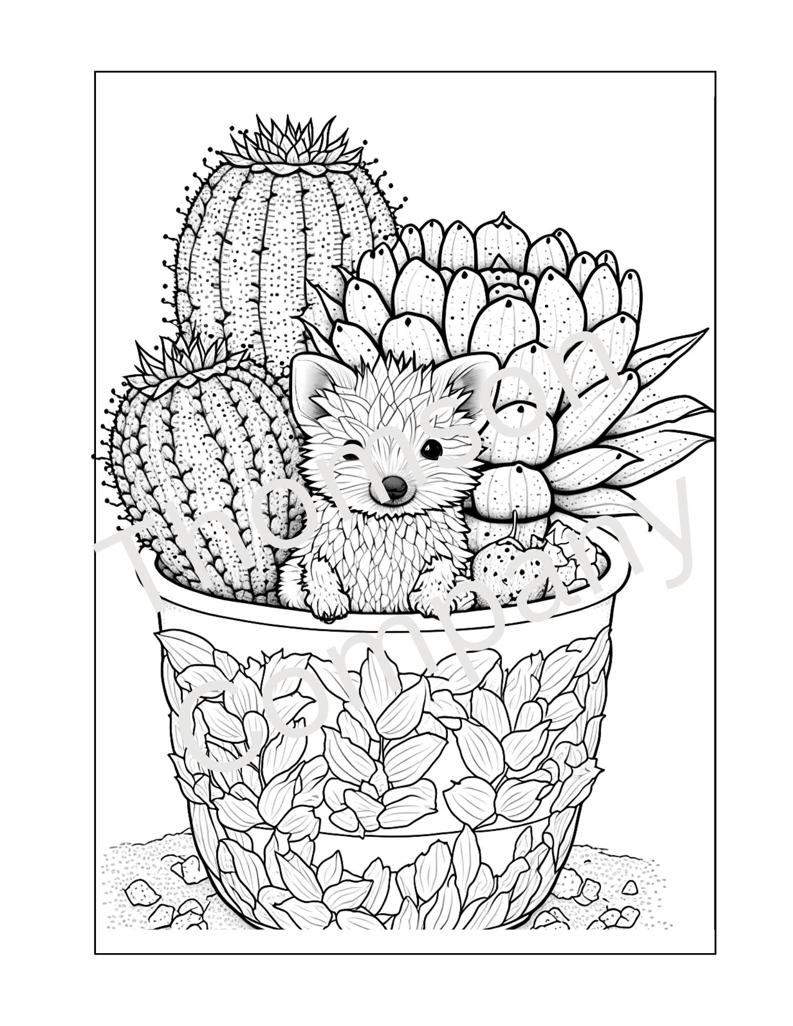7 Plants Adult Coloring Pages Printable PDF Coloring Book Page (AI ...
