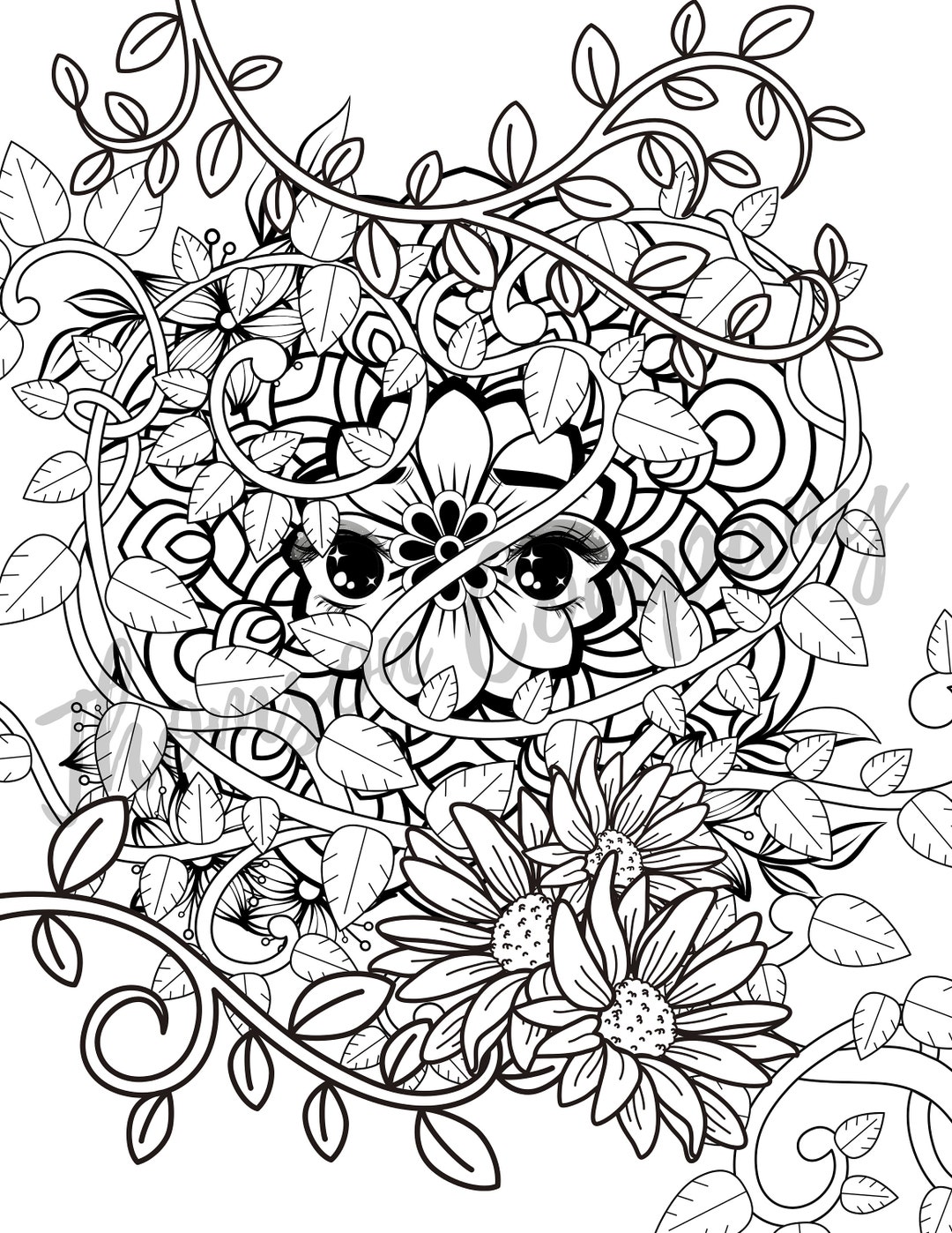 6 Mystical Creature Fantasy Coloring Page Book, Adults + Kids- Instant ...
