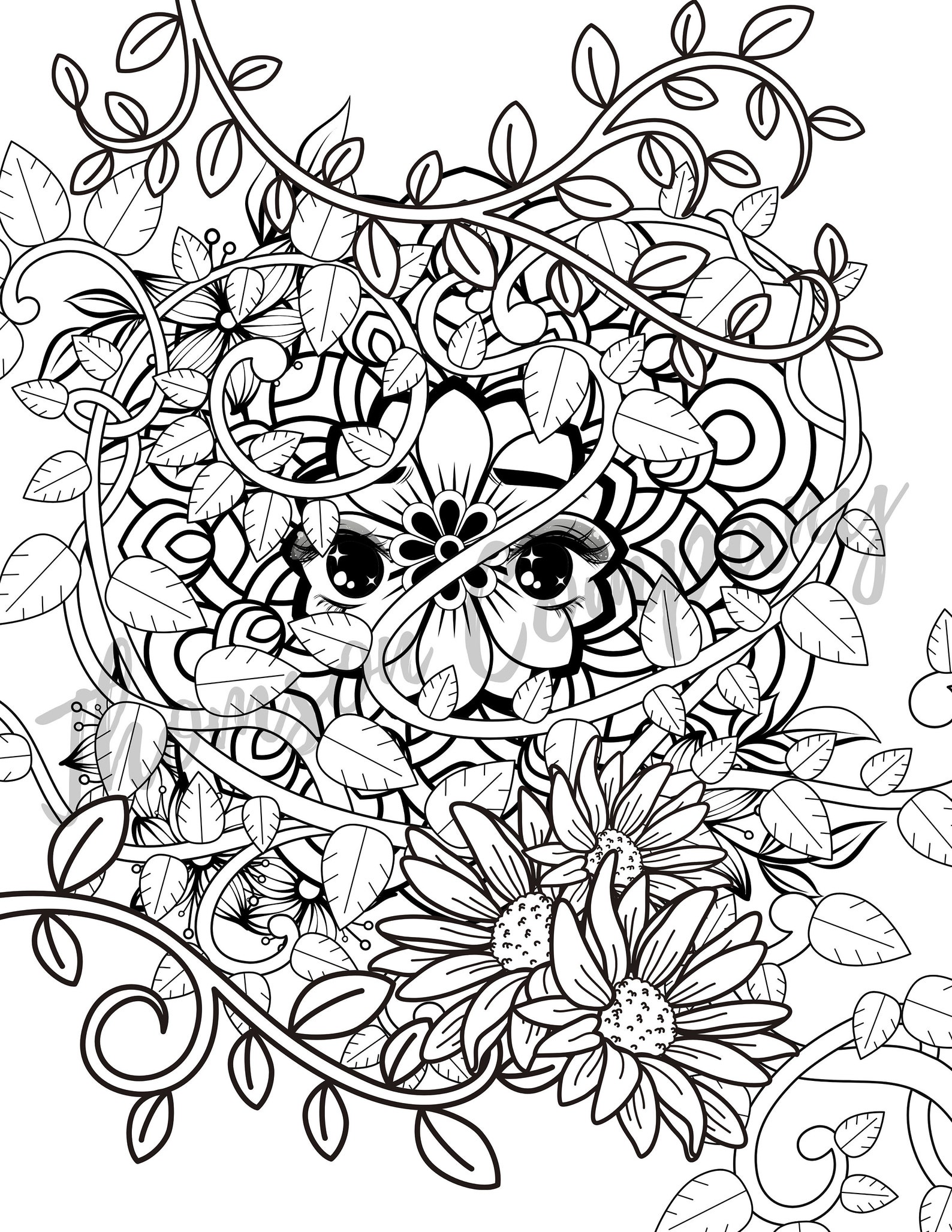 6 Mystical Creature Fantasy Coloring Page Book, Adults + Kids- Instant ...