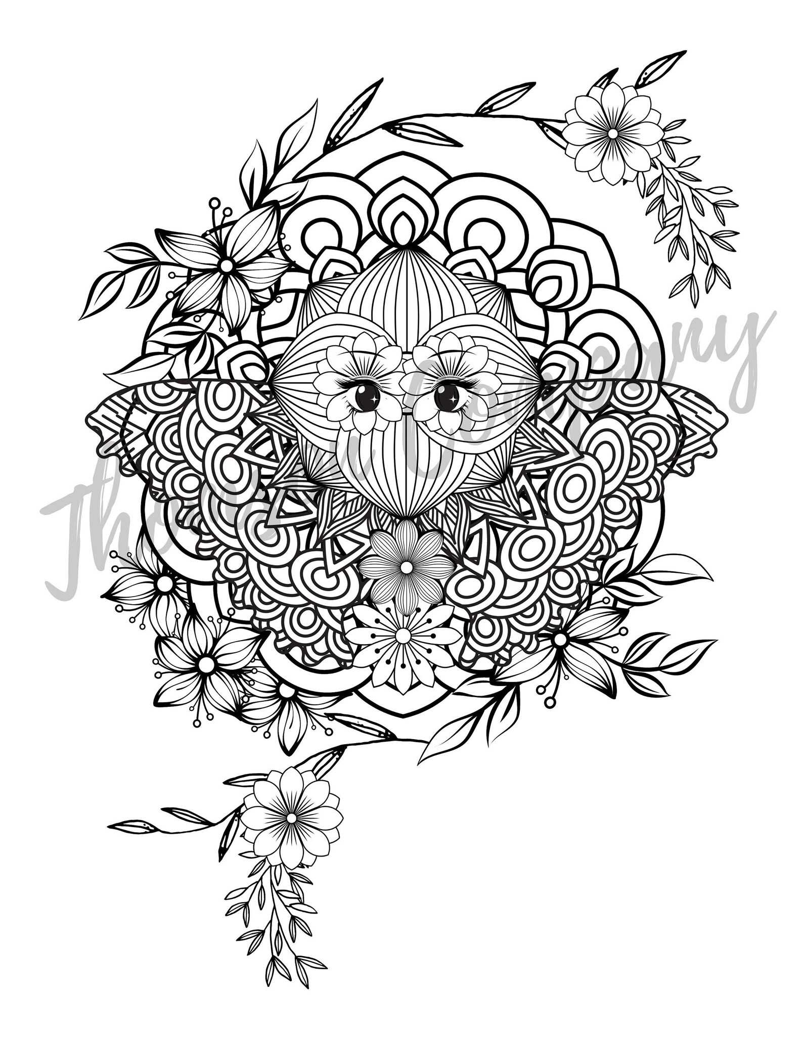 6 Mystical Creature Fantasy Coloring Page Book, Adults + Kids- Instant ...