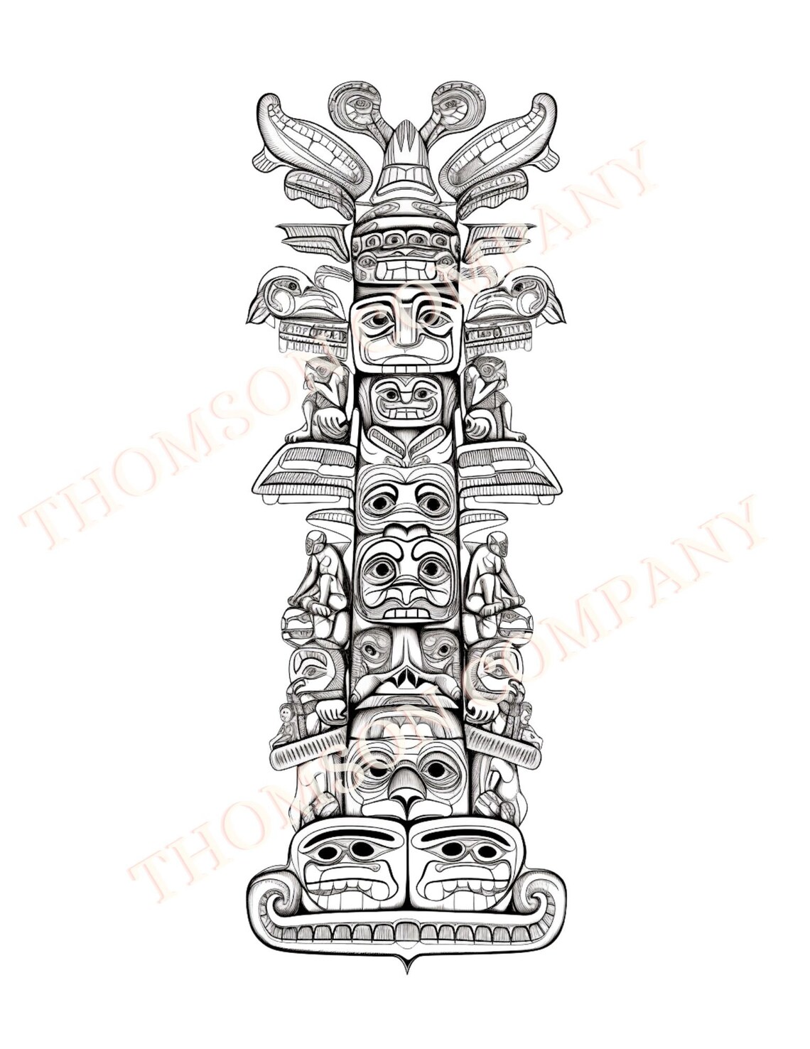 10 Intricate Native American Totem Pole Coloring Pages to De-stress and ...