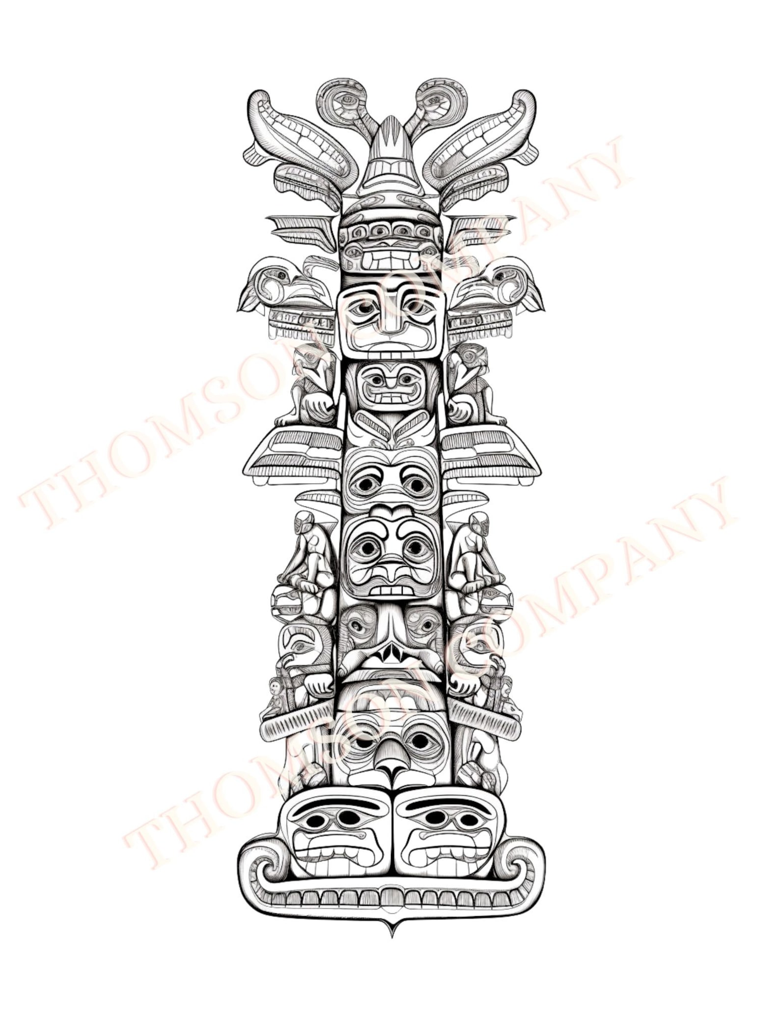 10 Intricate Native American Totem Pole Coloring Pages to De-stress and ...