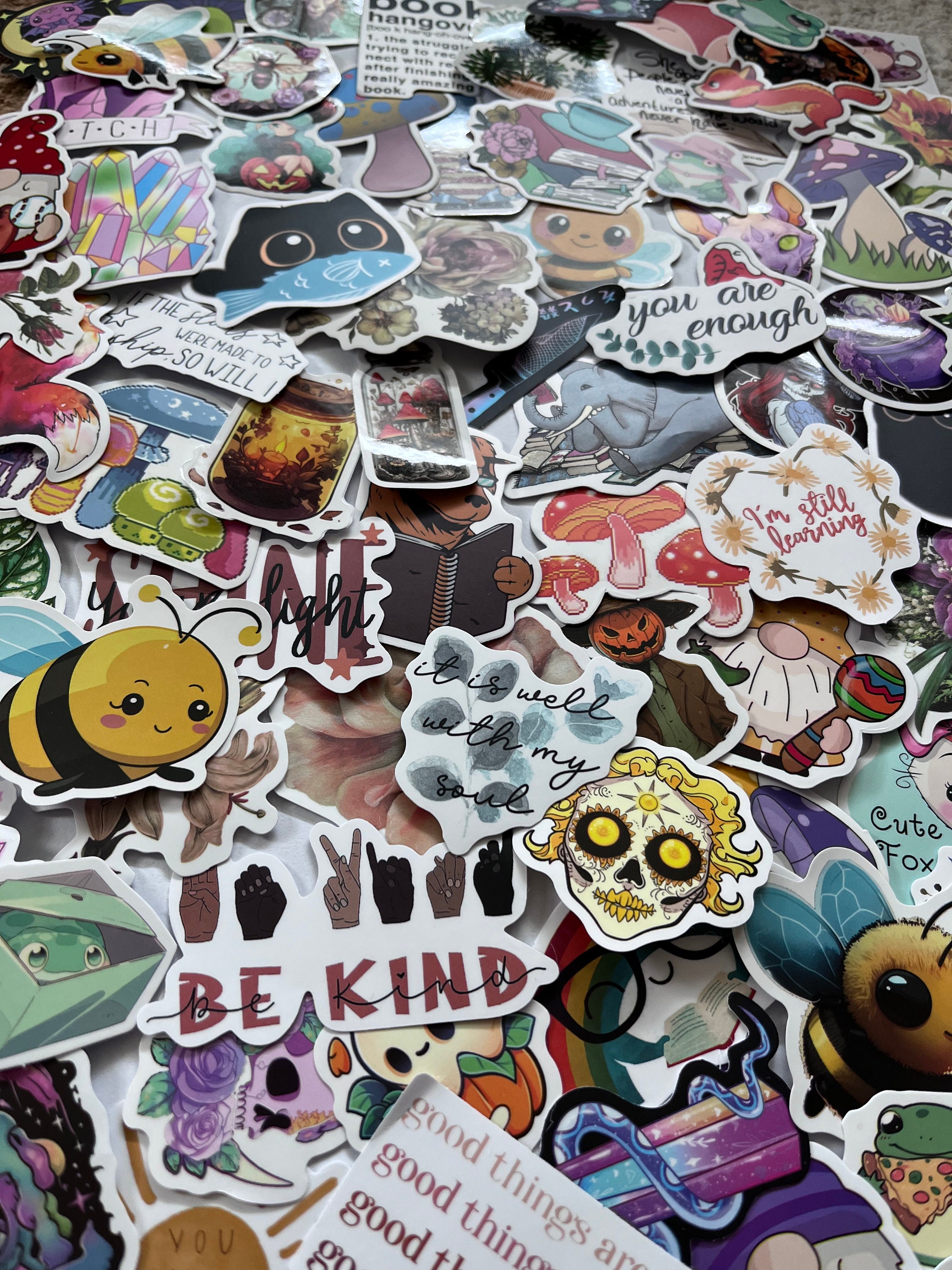 100 Piece Random Sticker Grab Bag / Bookish Stickers / Animal Stickers ...