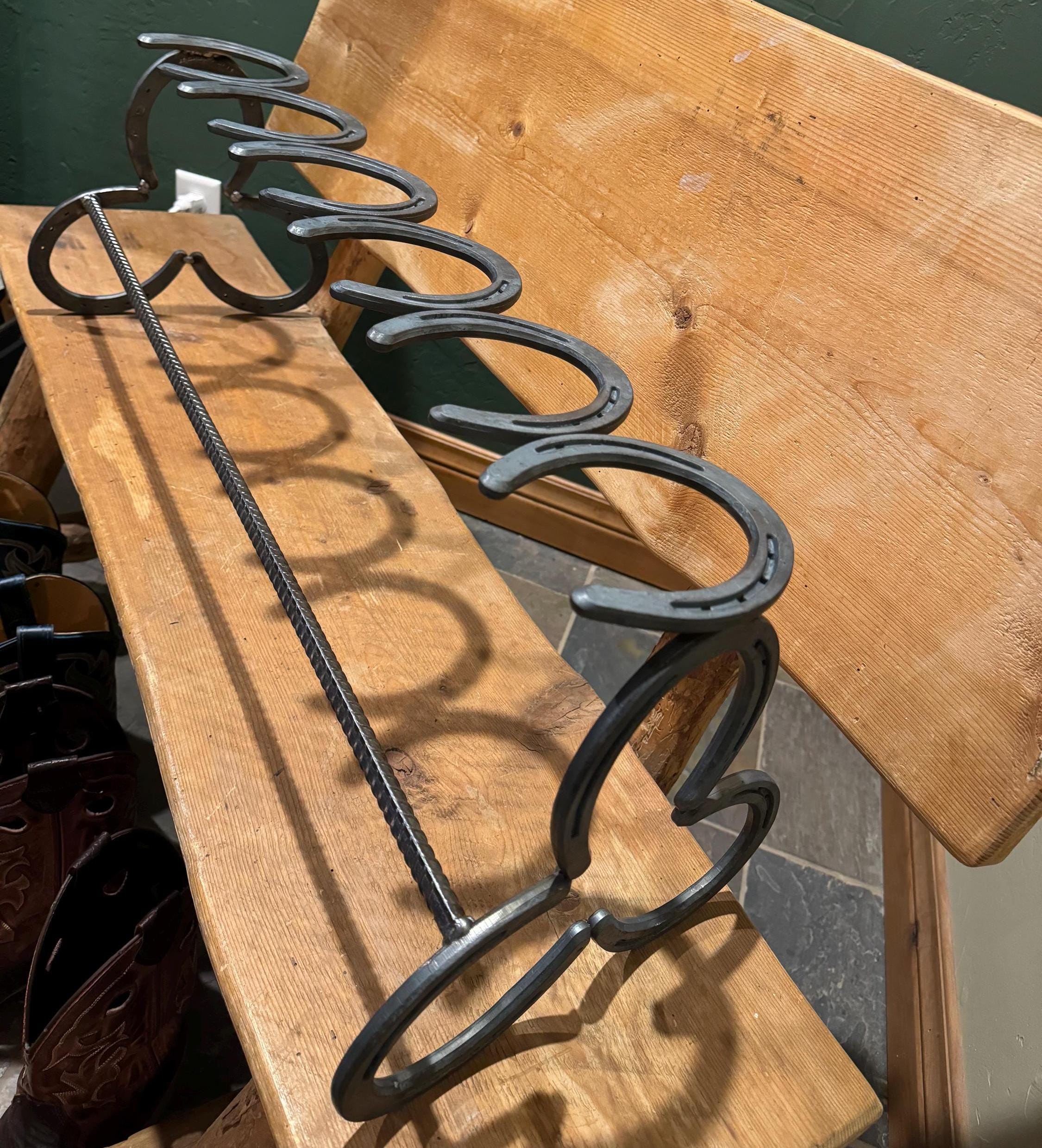 Cowboy Boot Rack, Cowboy Boot Storage, Horseshoe Decor, Rustic Storage ...