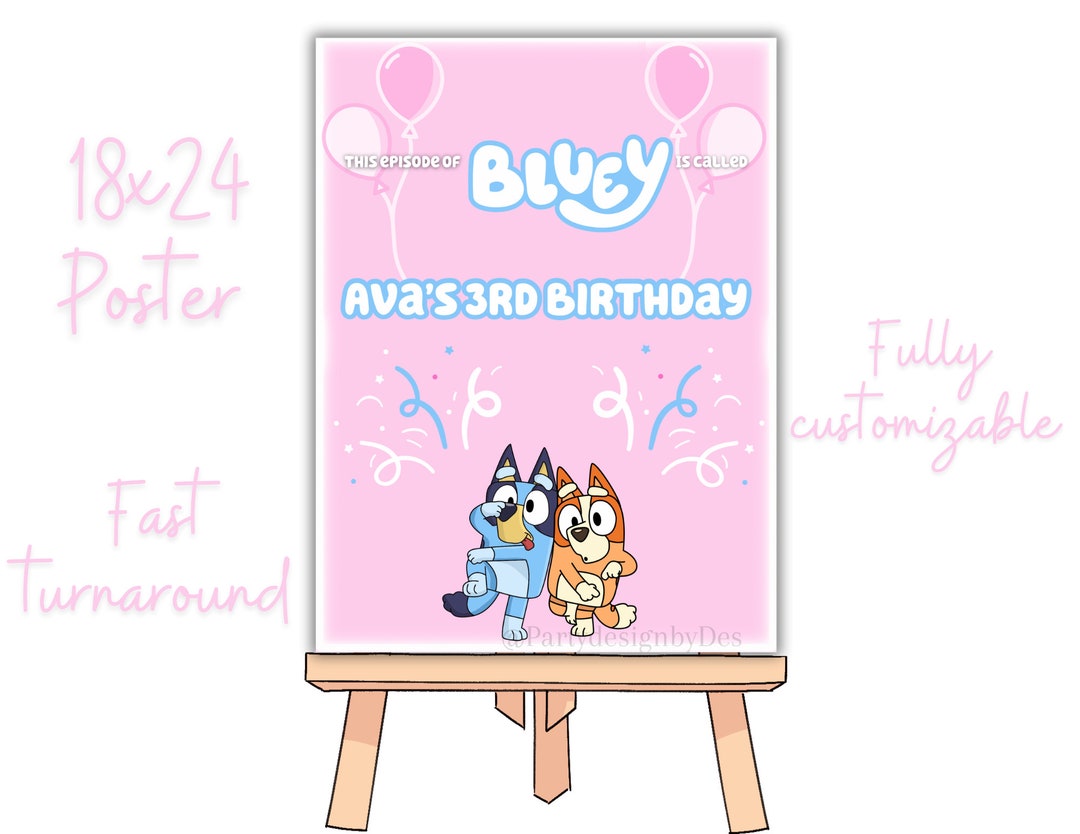 Bluey Themed Birthday Sign Bluey Welcome Sign - Etsy