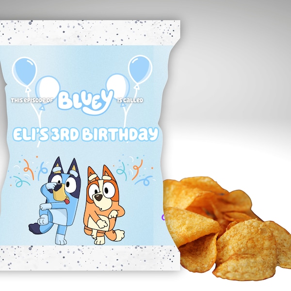 Bluey Birthday Chip Bags - Etsy