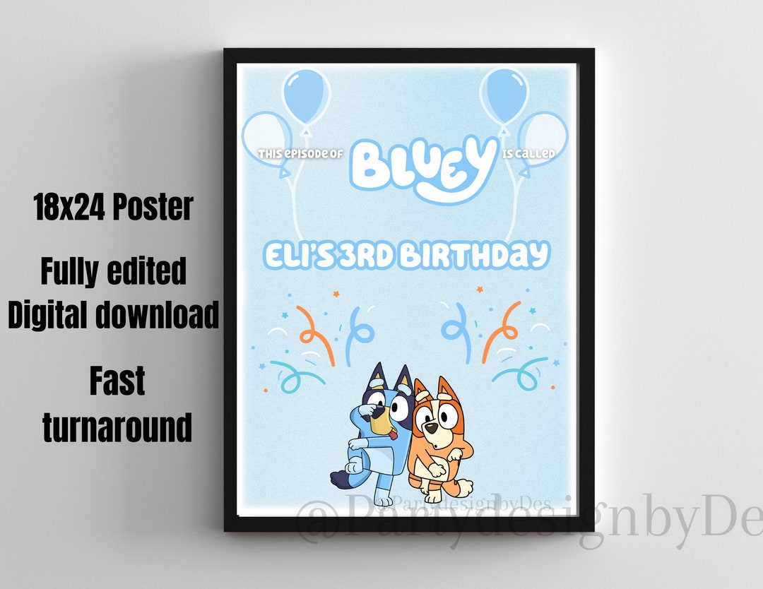 Bluey Themed Birthday Sign Bluey Welcome Sign - Etsy UK