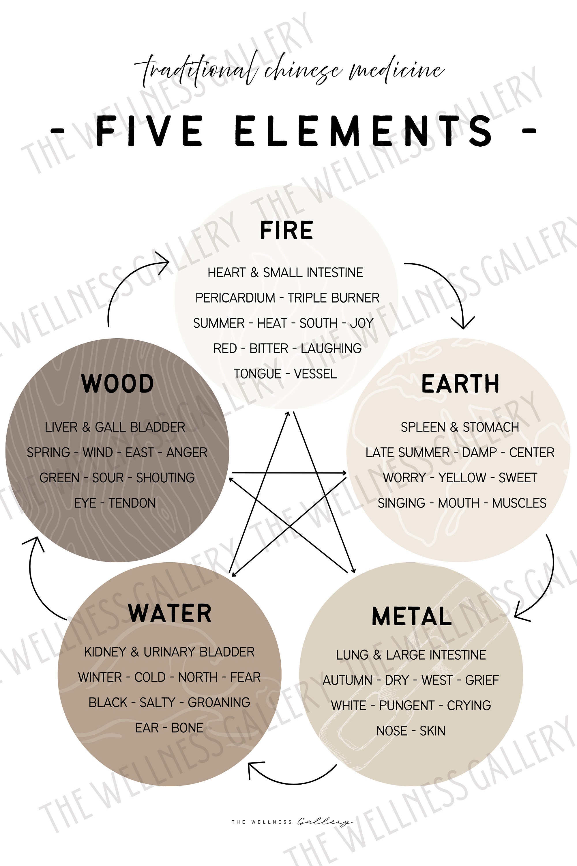 TCM Five Element Poster, Acupuncture Poster - Etsy