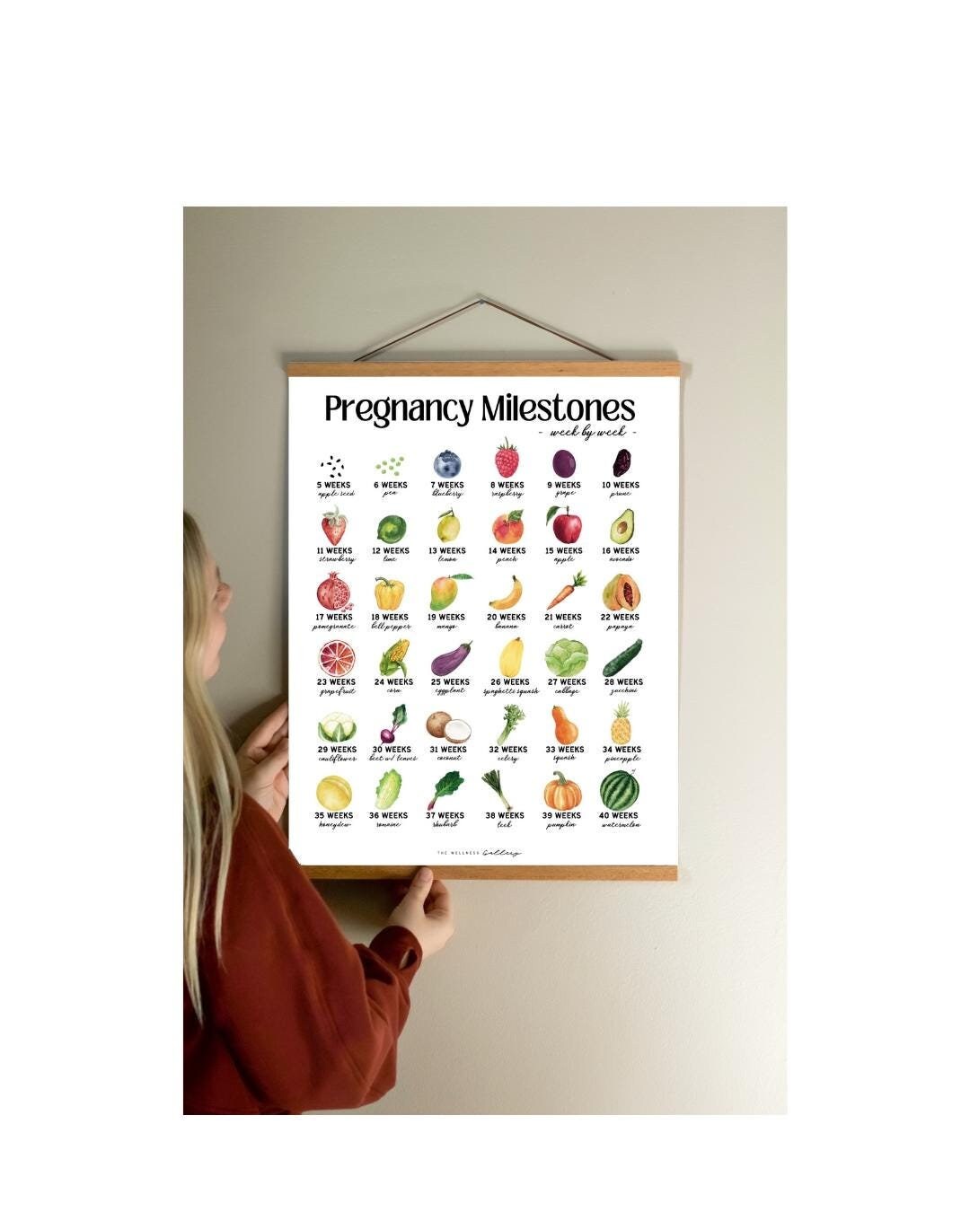 Pregnancy Milestone, Week by Week Poster - Etsy