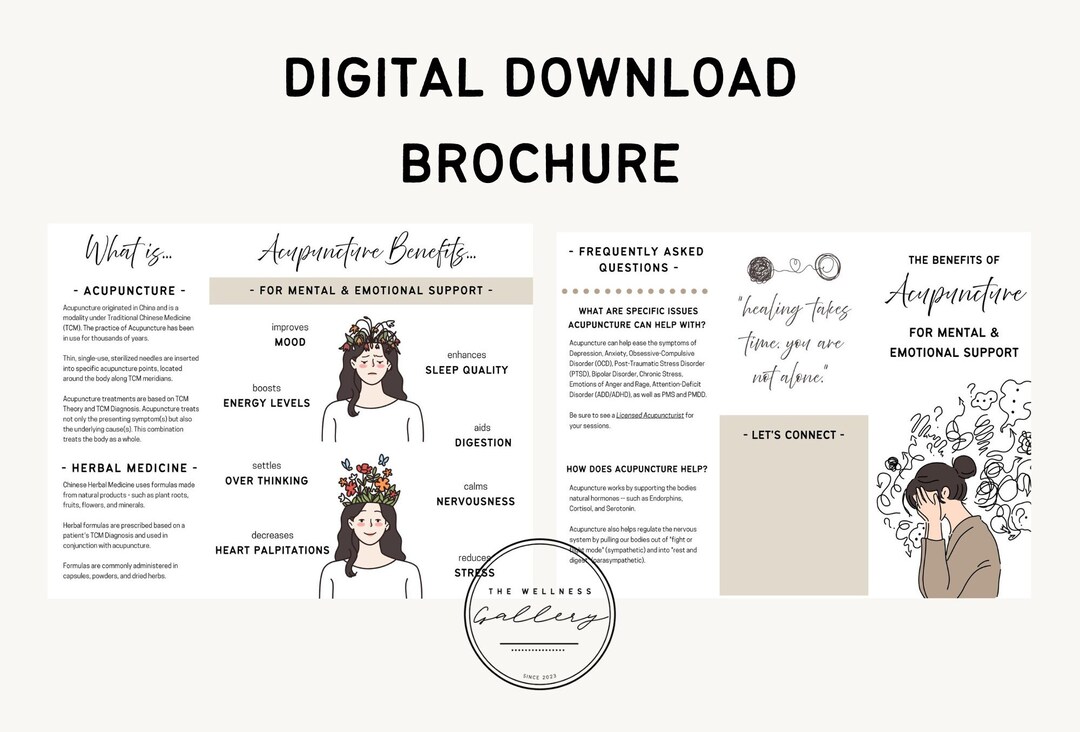 MENTAL & EMOTIONAL Acupuncture Brochure - Etsy