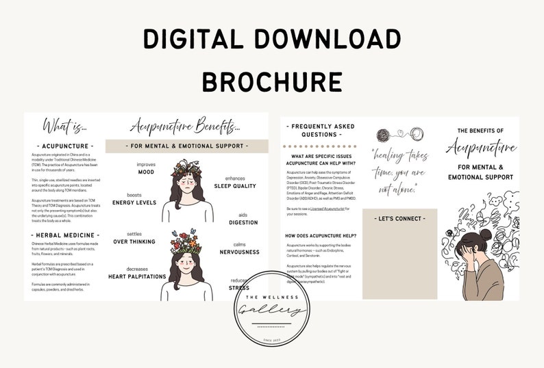 MENTAL & EMOTIONAL Acupuncture Brochure - Etsy
