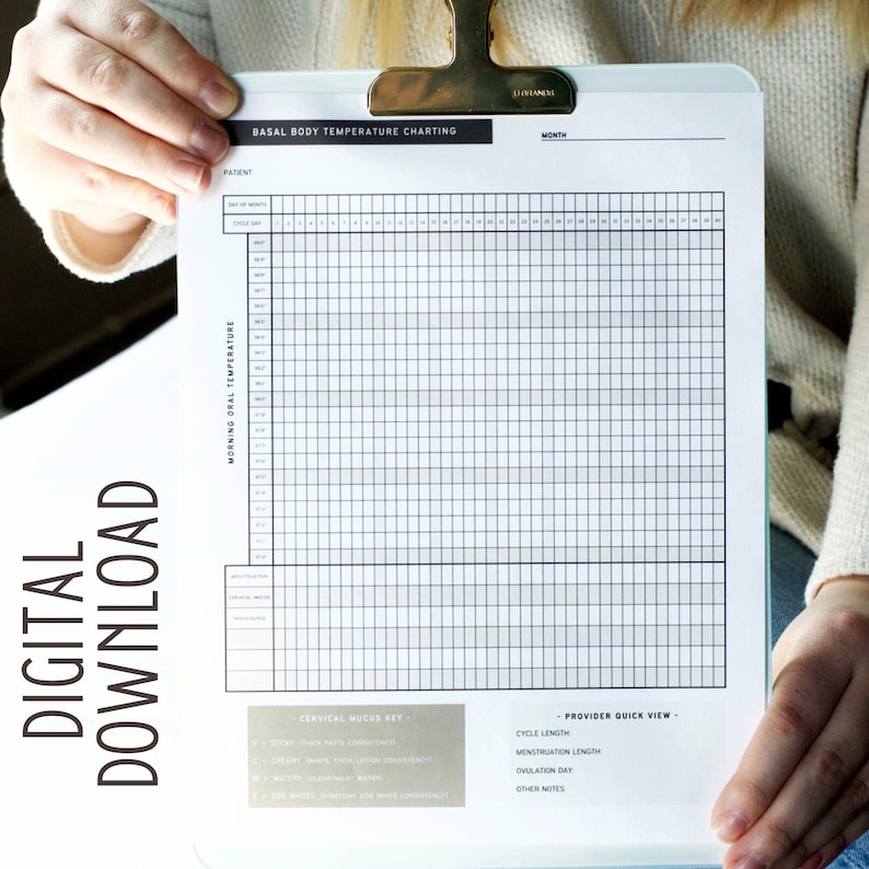 Basal Body Temperature Chart | Digital Download - Etsy