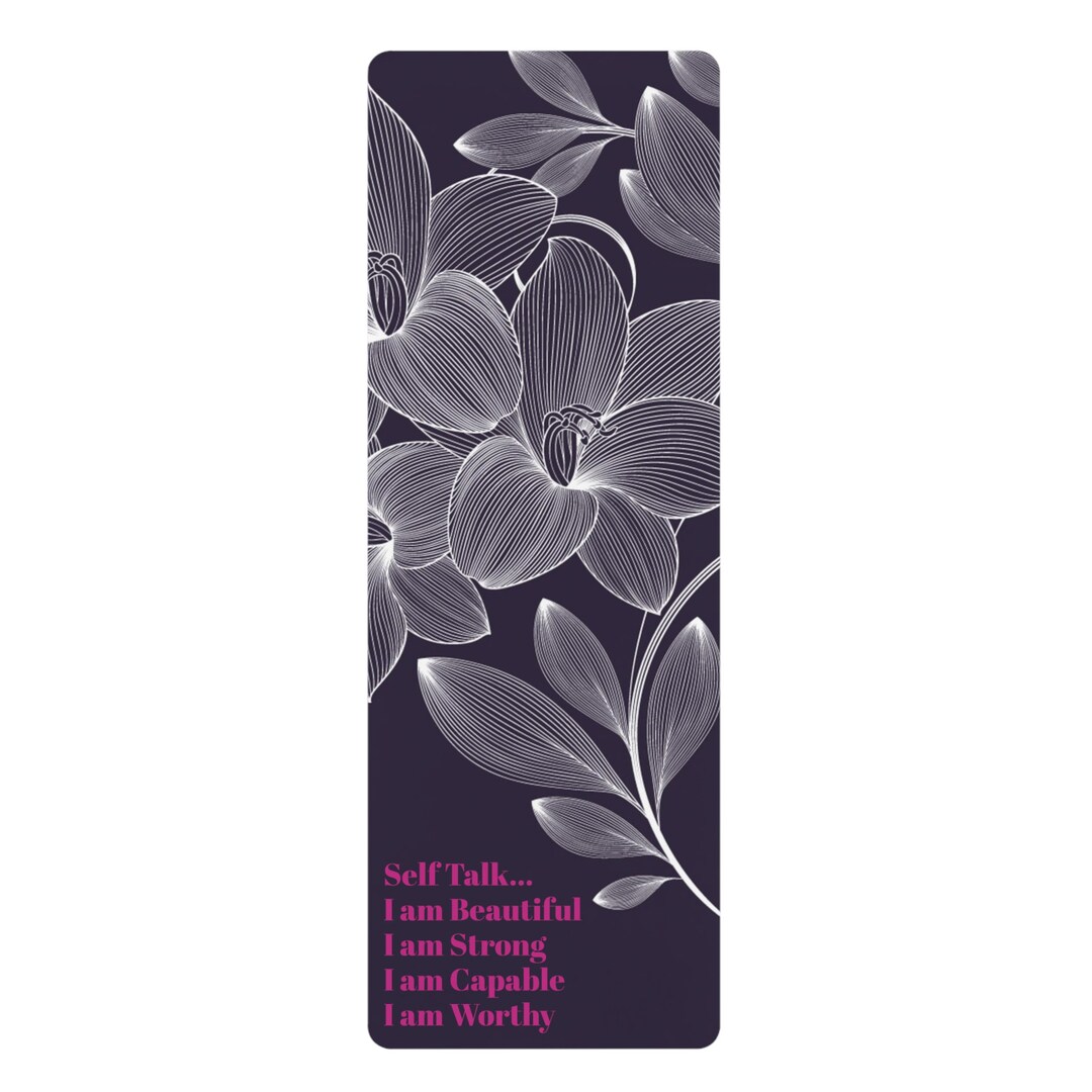 Positive Affirmation Yoga Mat - Custom-printed Rubber Mat for Mindful ...