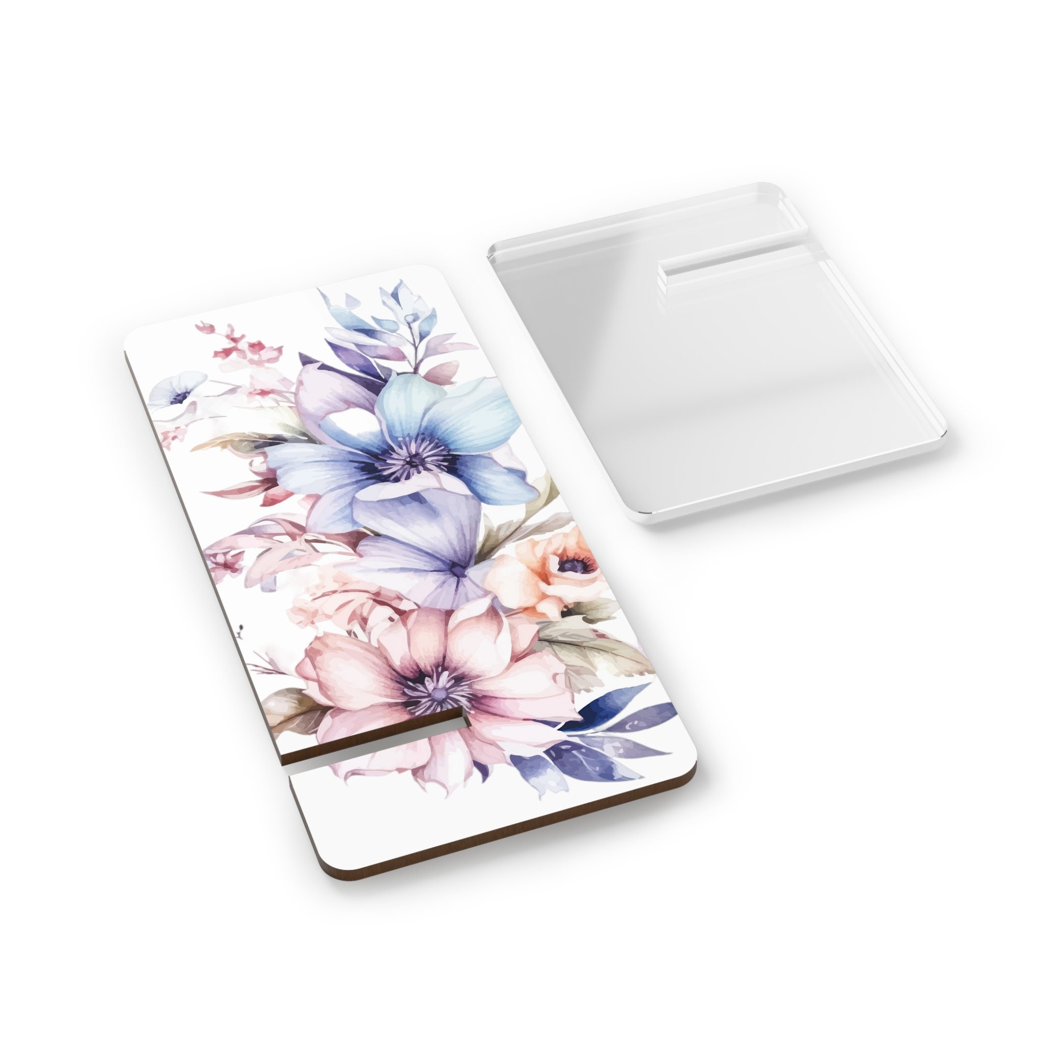 Blue Floral Mobile Phone Stand, Desk Decor, iPhone Samsung Holder - Etsy