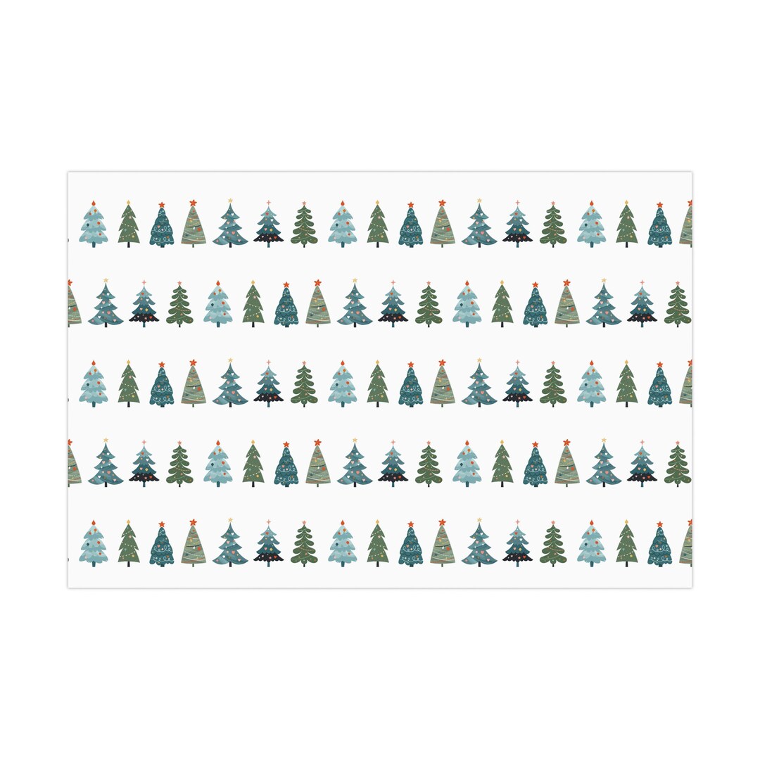 Christmas Trees With Green and Teal and a Splash of Red-gift - Etsy