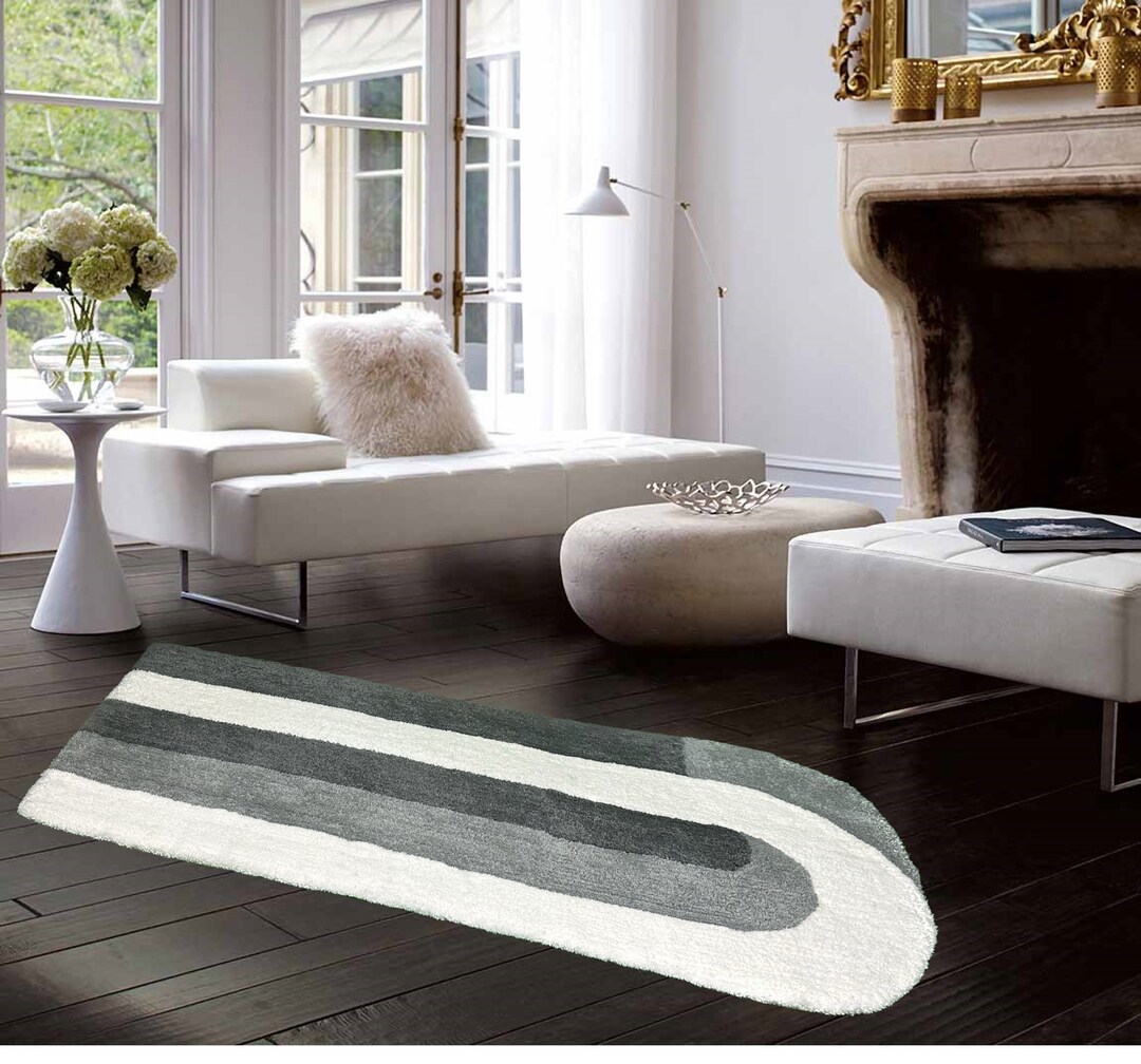 Roman Arch Aqueduct Inspired Rug, White. 52x24 4'4x2'. Modern Design ...